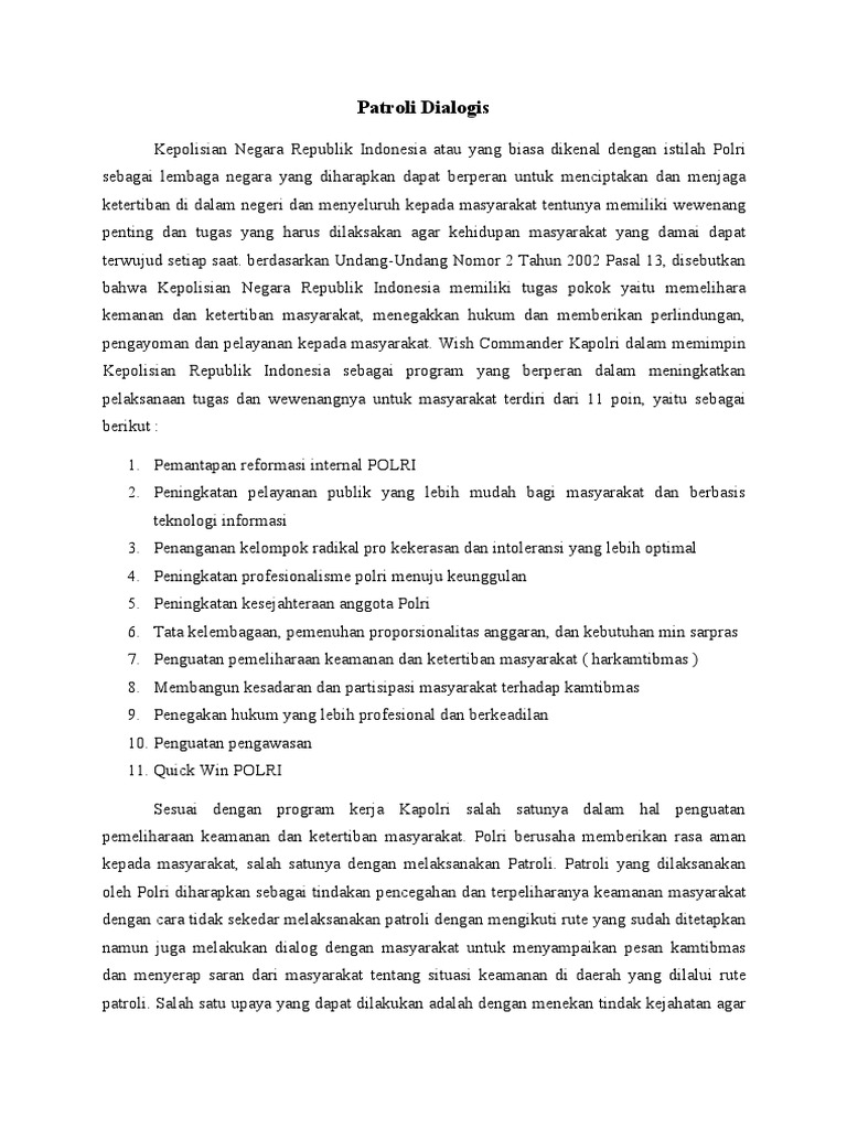 Patroli Dialogis | PDF