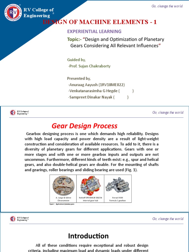 Design of Machine Elements - 1: RV College of Engineering | PDF | Gear ...