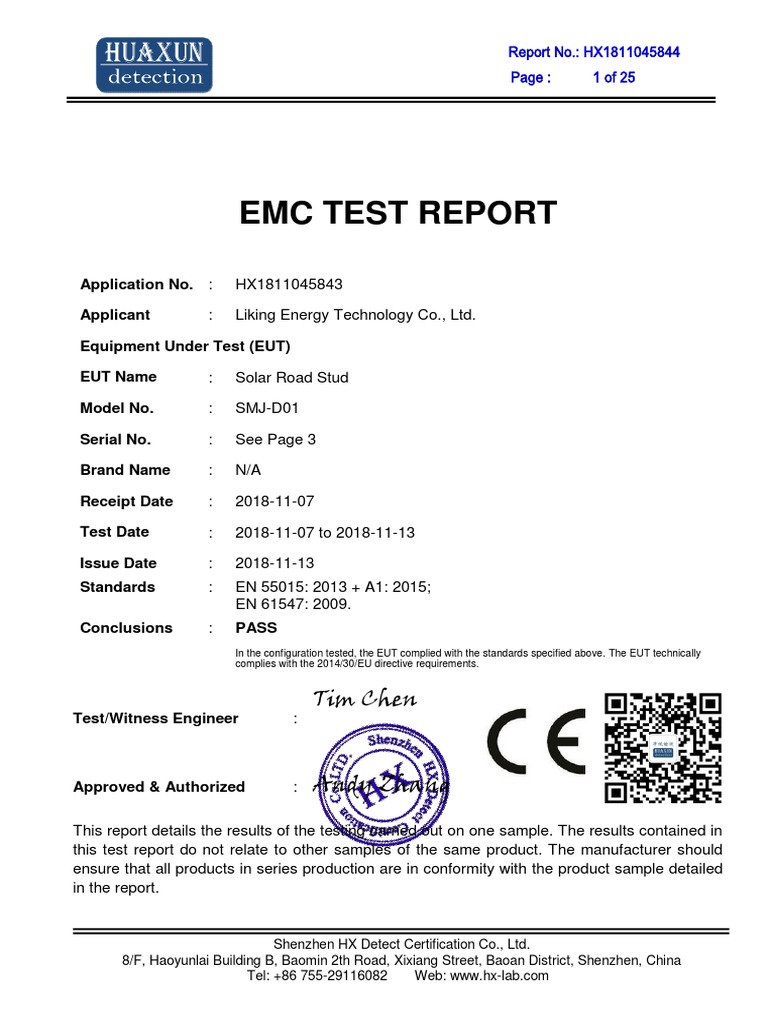 Emc Test Report: Tim Chen Andy Zhang | PDF | Antenna (Radio ...