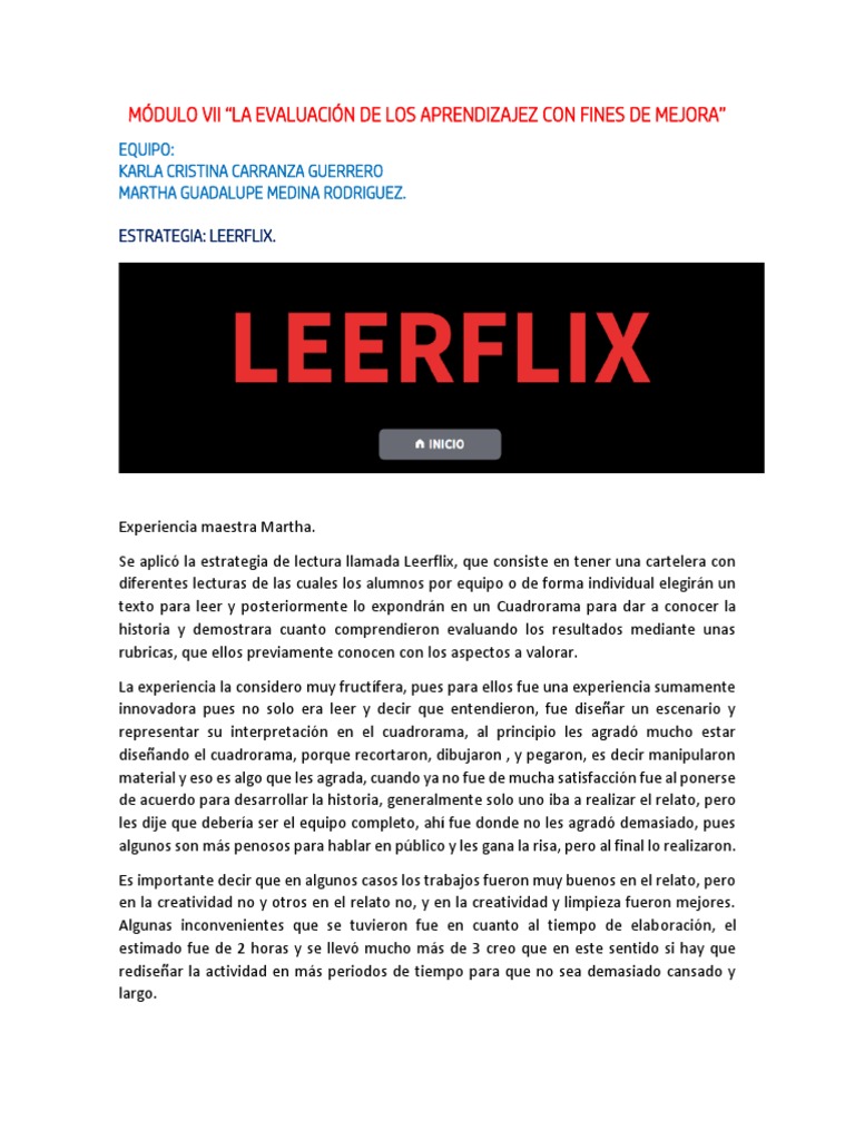 Estrategia Leerflix en el Aula | PDF | Creatividad