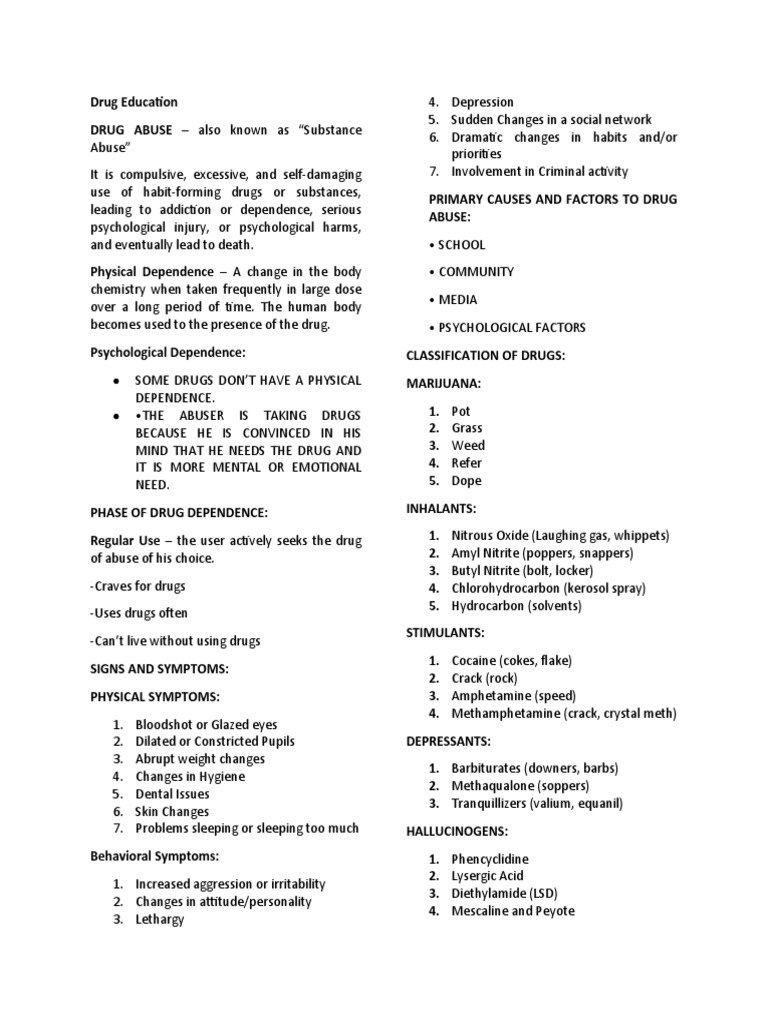 Drug Education | PDF | Recreational Drug Use | Substance Dependence