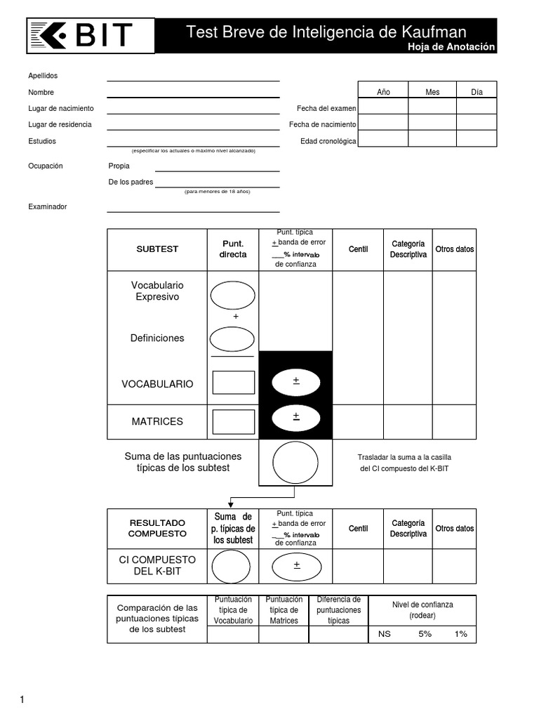 Protocolo K-BIT Con Dispersigrama | PDF