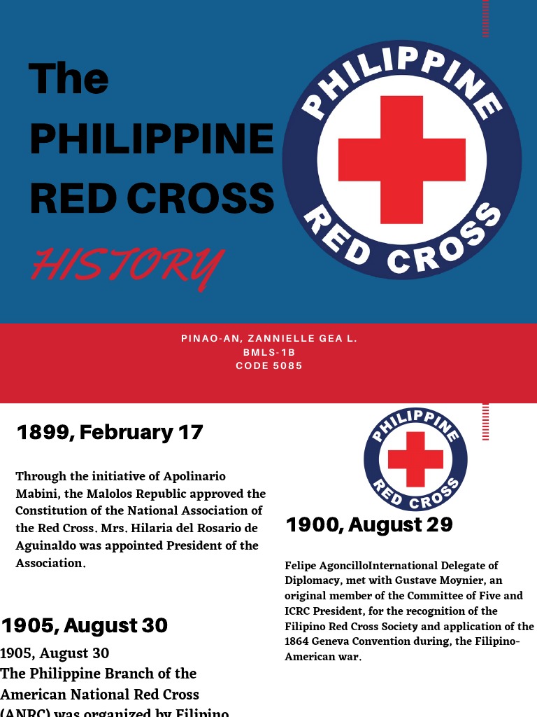 History of The Philippine Red Cross (Pinao-An, Zannielle Gea L.) | PDF ...