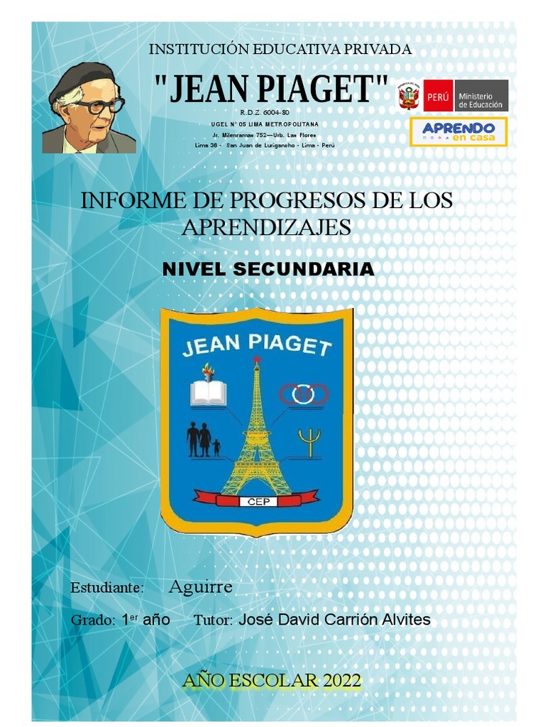 Informe de Progreso de Los Aprendizajes 1 Secundaria | PDF