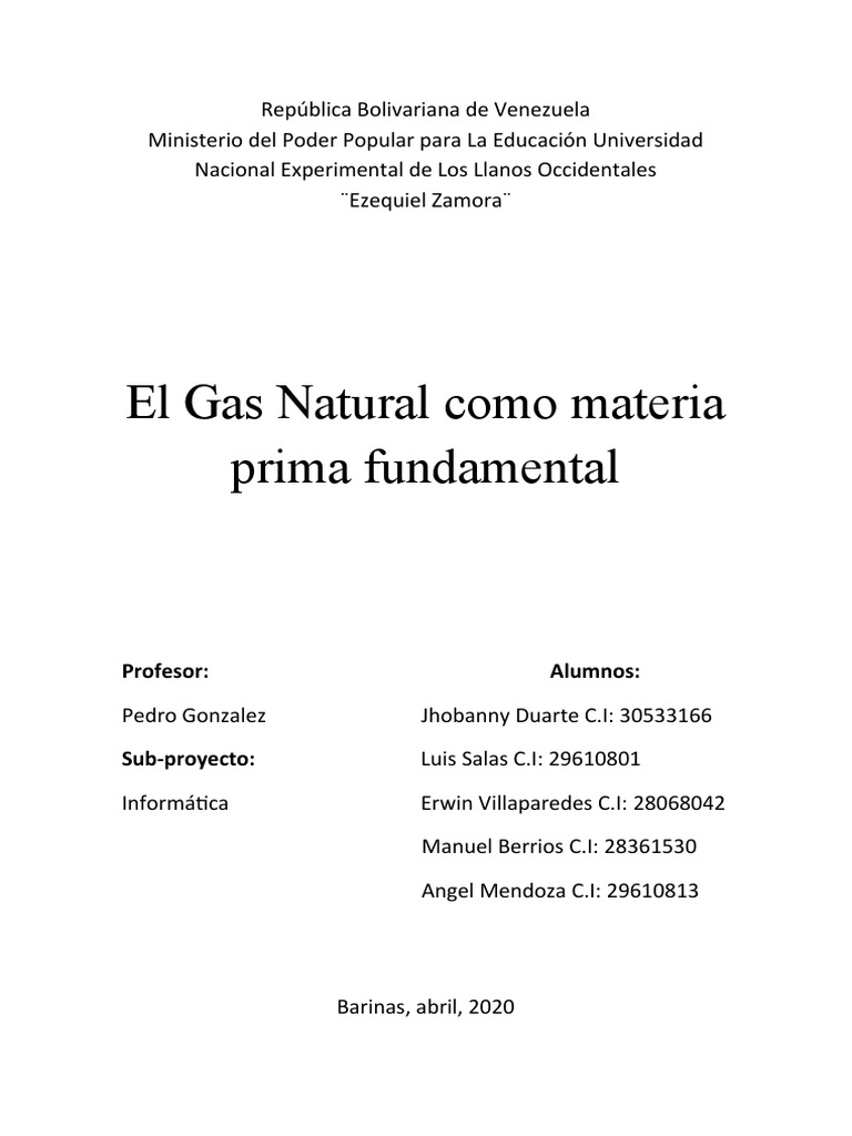 Importancia y Extracción del Gas Natural | PDF | Gas natural | Petróleo