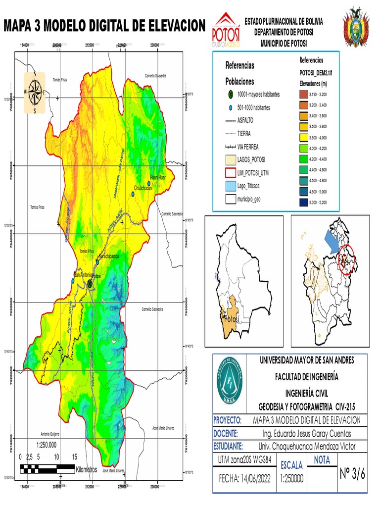 Mapa 3 Modelo Digital de Elevacion | PDF | Datos | Cartografía