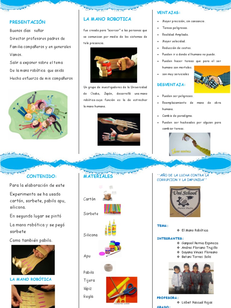 Triptico Mano Robotica | PDF