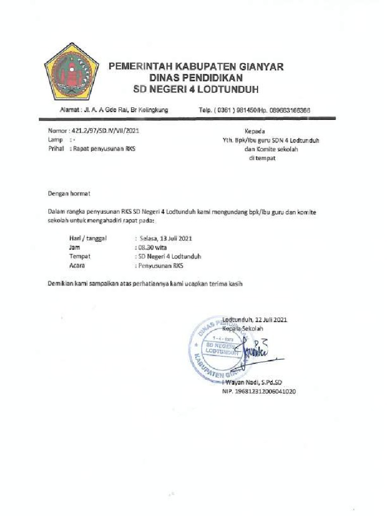 Rencana Kerja Sekolah (RKS) | PDF