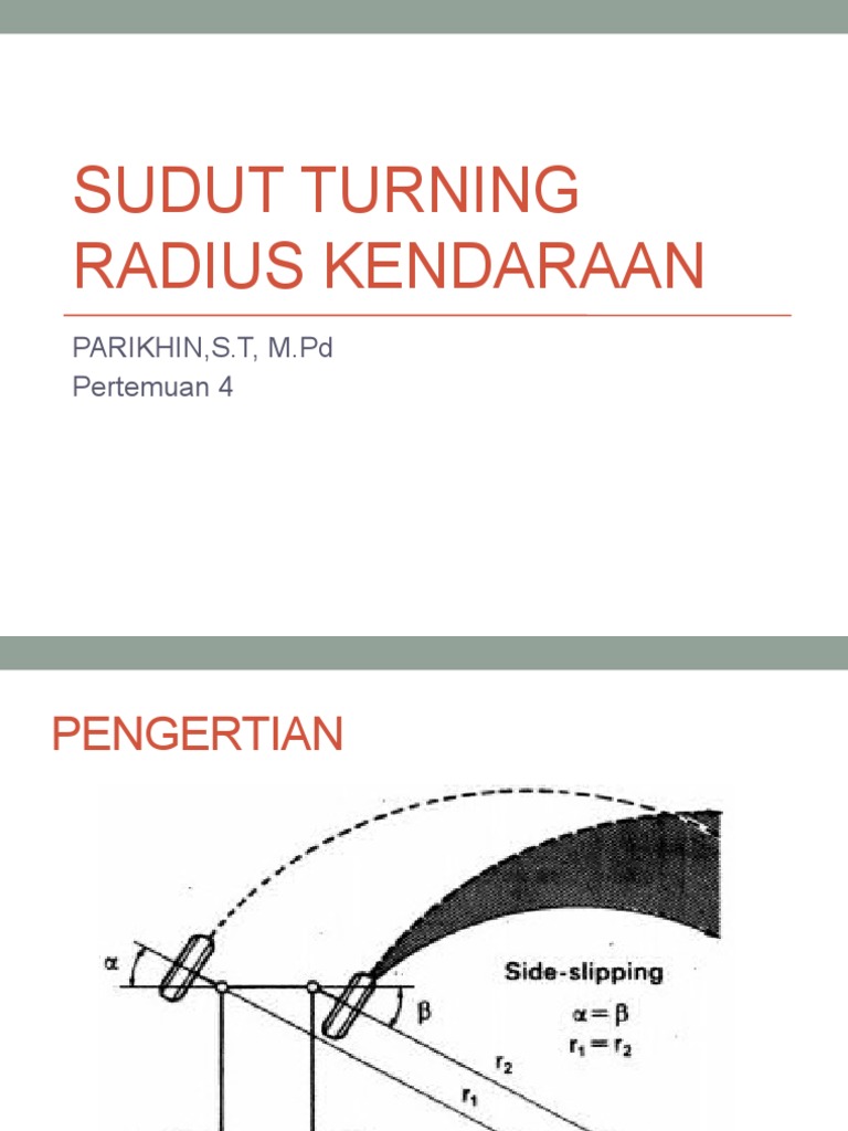Pertemuan 4 Sudut Turning Radius Kendaraan | PDF