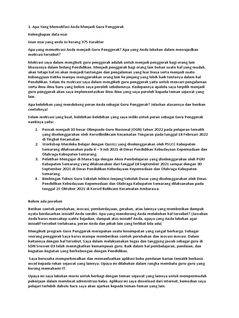 Esai Guru Penggerak | PDF