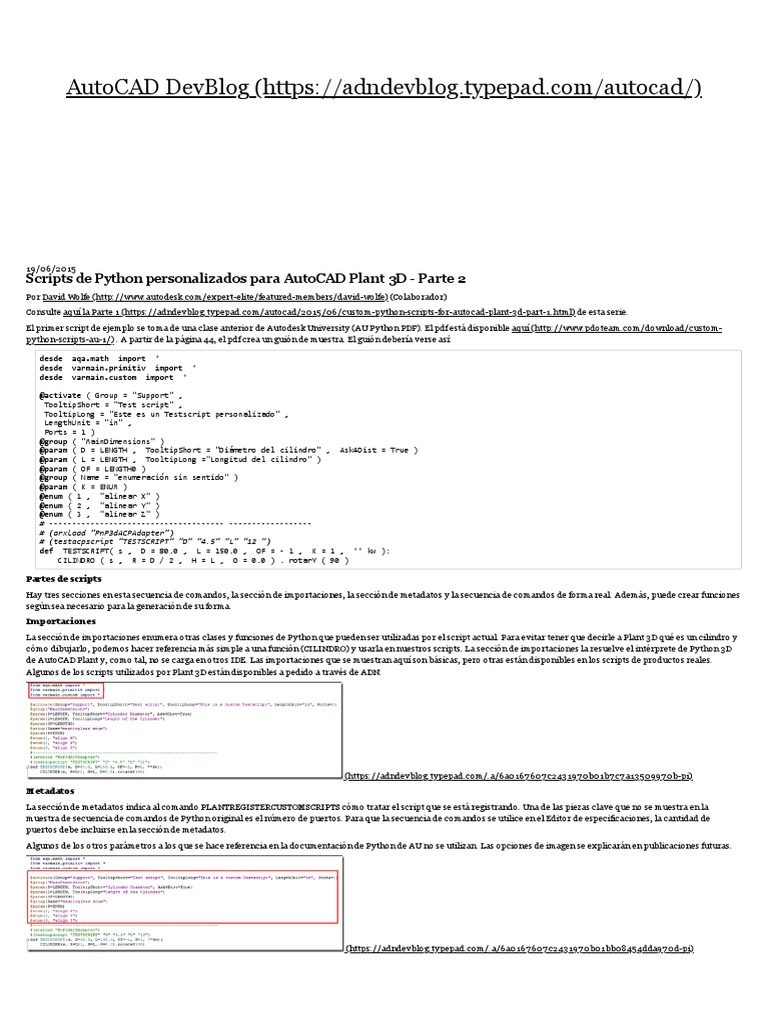 Custom Python Scripts For AutoCAD Plant 3D Part 2 - Ejemplo | PDF | Lenguaje de escritura ...
