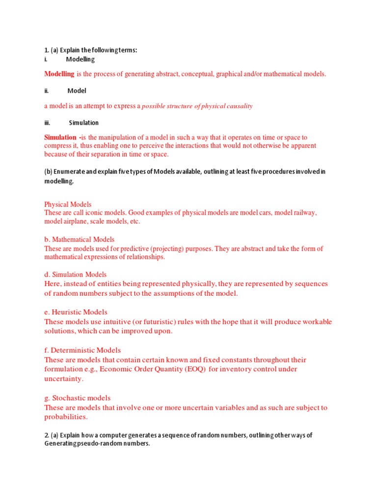 Cit 412 - Past Question and Answer | PDF | Monte Carlo Method ...