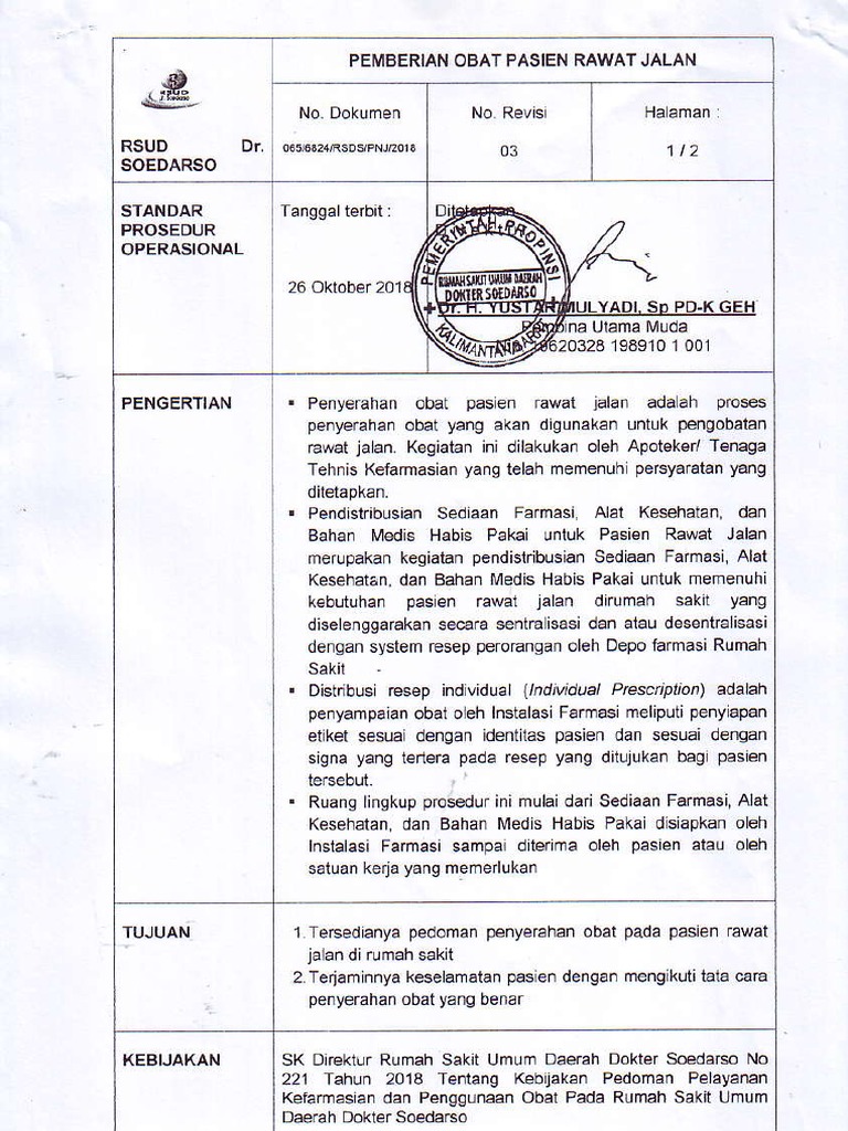 Pemberian Obat Pasien Rawat Jalan Yang Aman Dan Berkualitas Pdf