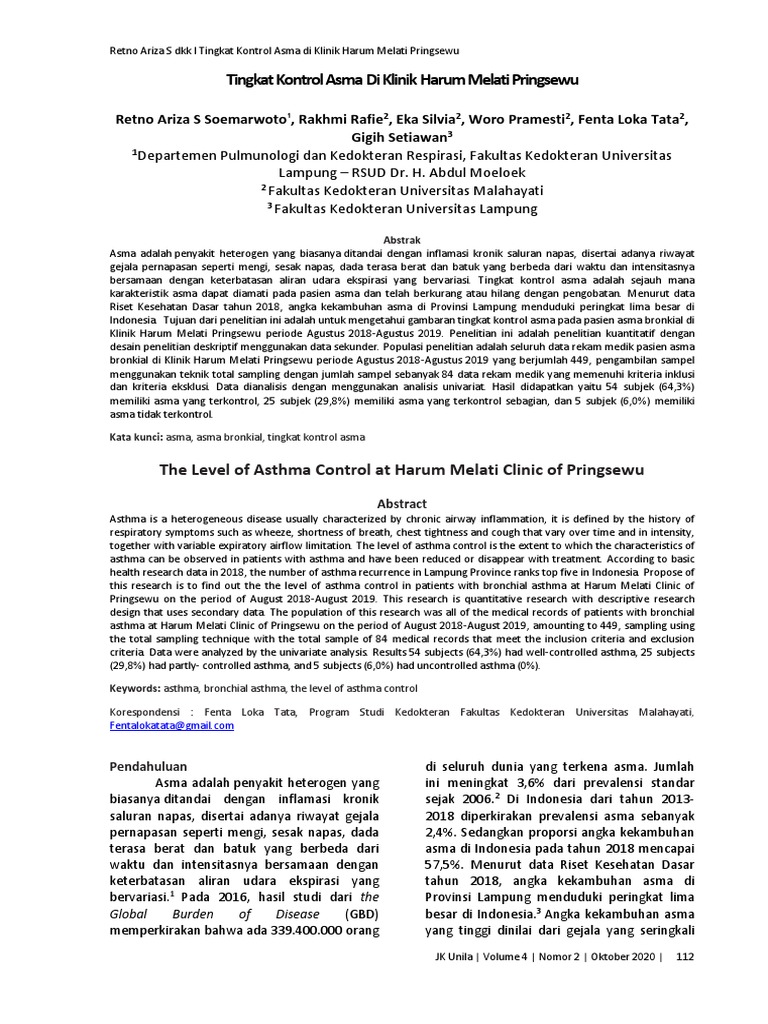 Asthma Control Test | PDF