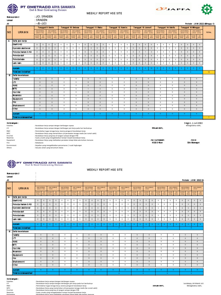 Form Weekly Report | PDF