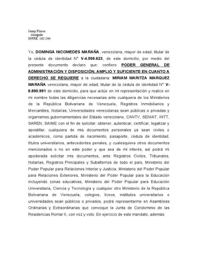 Poder Amplio y Suficiente | PDF | Pagos | Pagaré