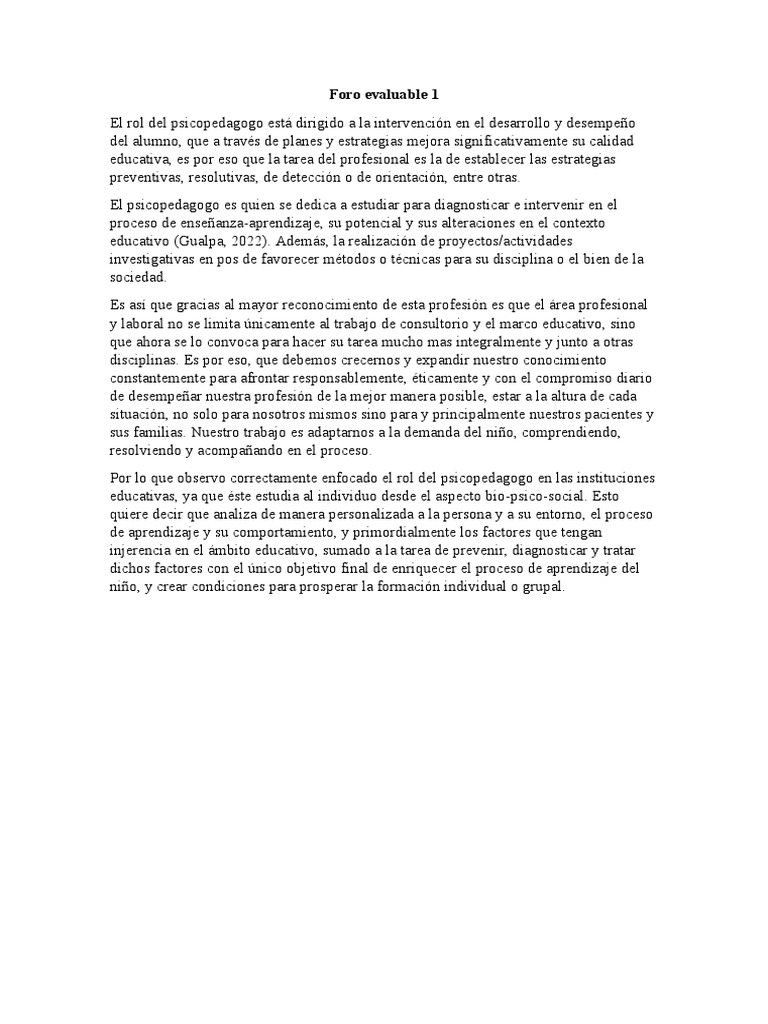 Foro Evaluable 1 | PDF