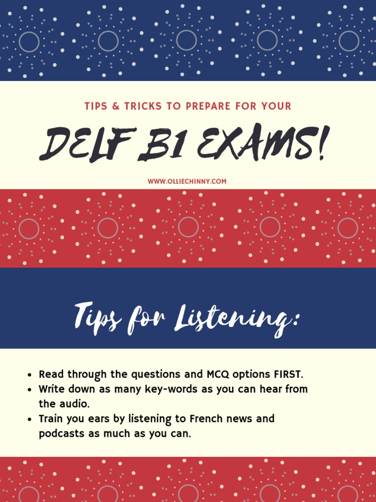 Delf B1 Exams!: Tips & Tricks To Prepare For Your | PDF | French ...