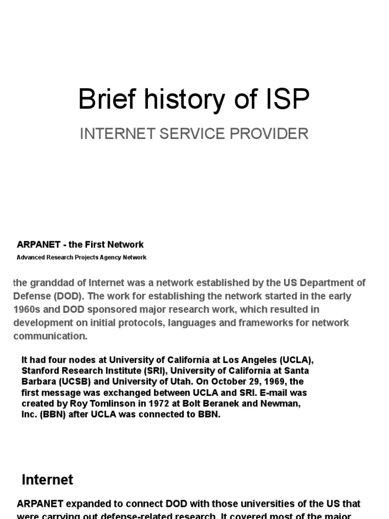 Brief History of ISP | PDF | World Wide Web | Internet & Web