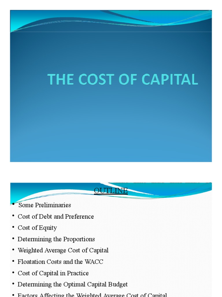 1 Coc | PDF | Cost Of Capital | Yield (Finance)
