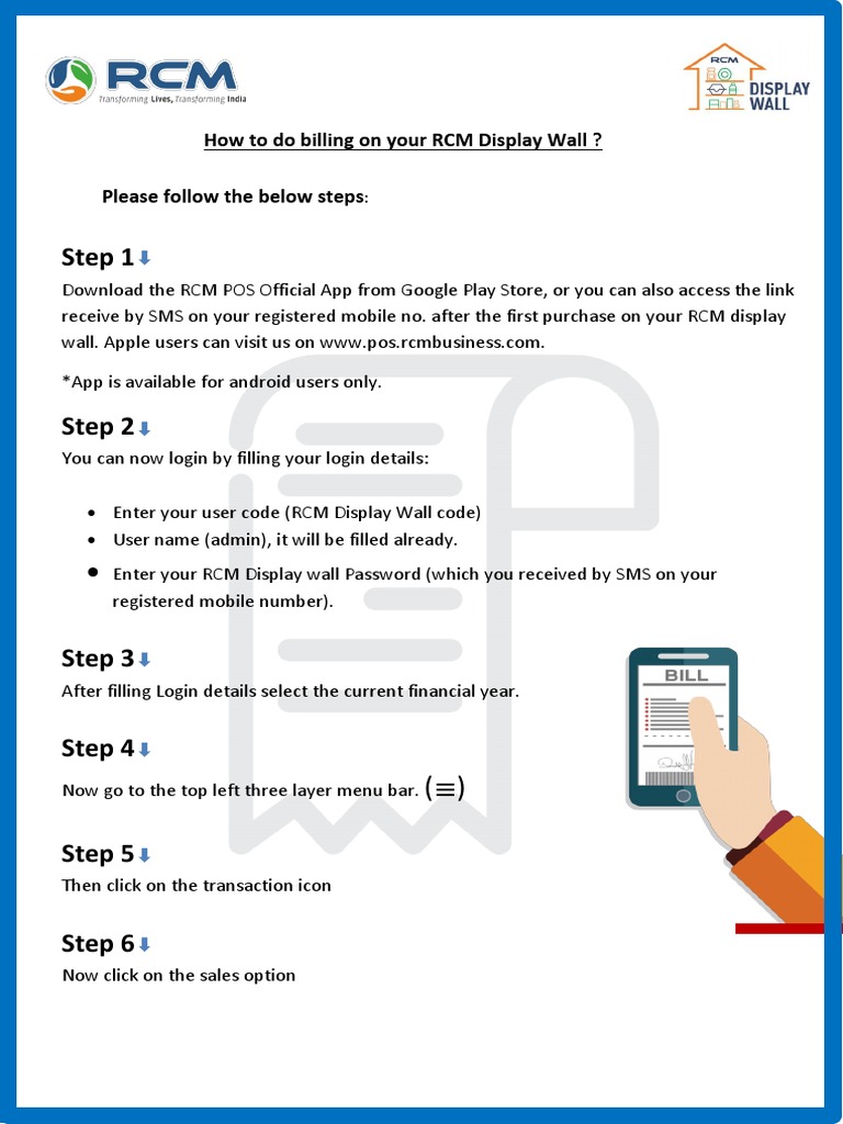 Step 1: How To Do Billing On Your RCM Display Wall ? Please Follow The ...