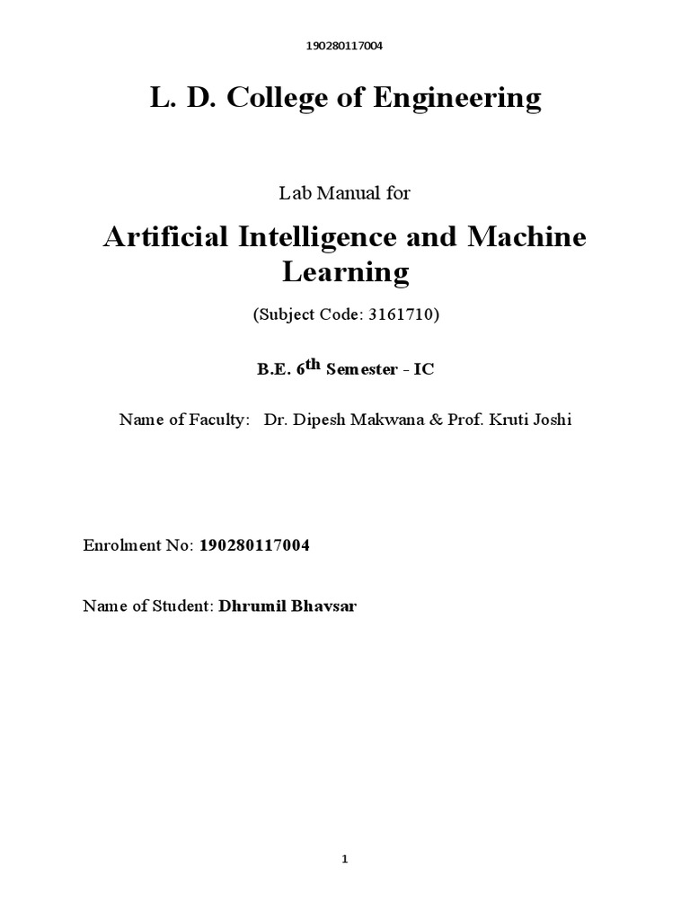 AIML Practical File | PDF | Logistic Regression | Regression Analysis