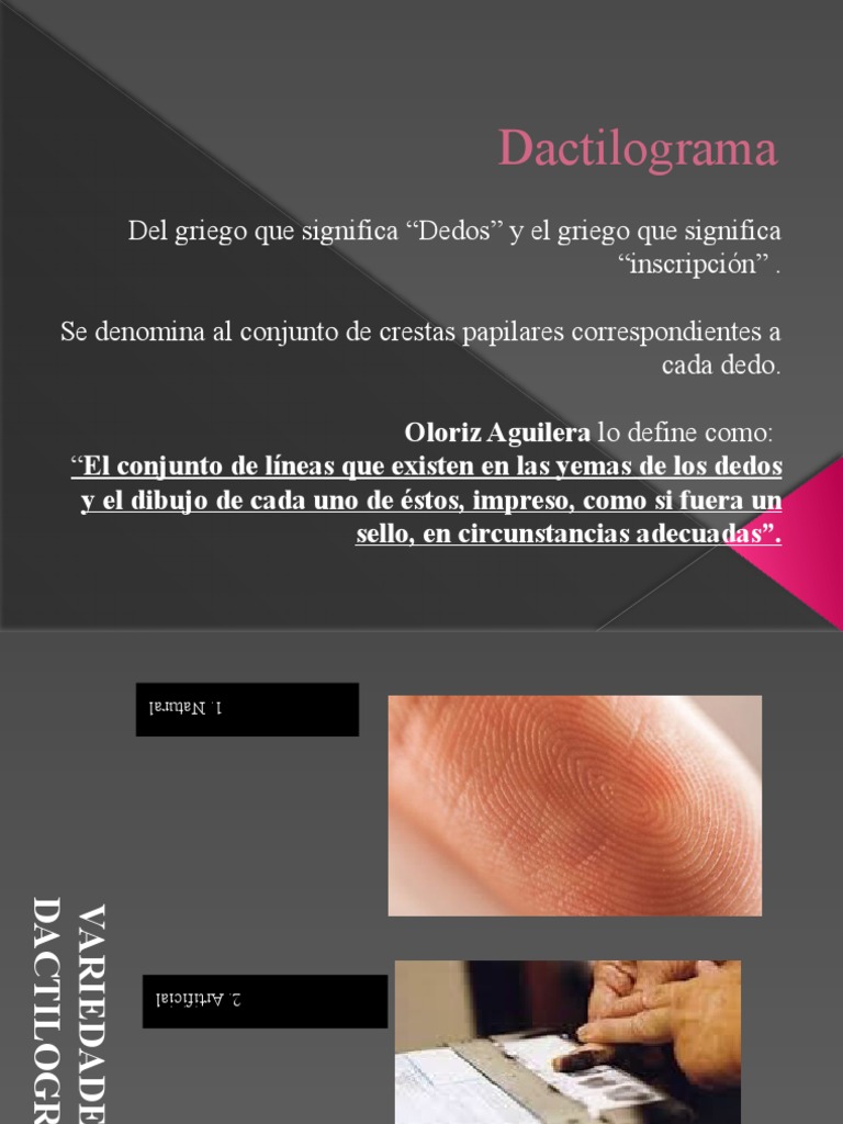 Dactilograma - Diapo | PDF | Huella dactilar