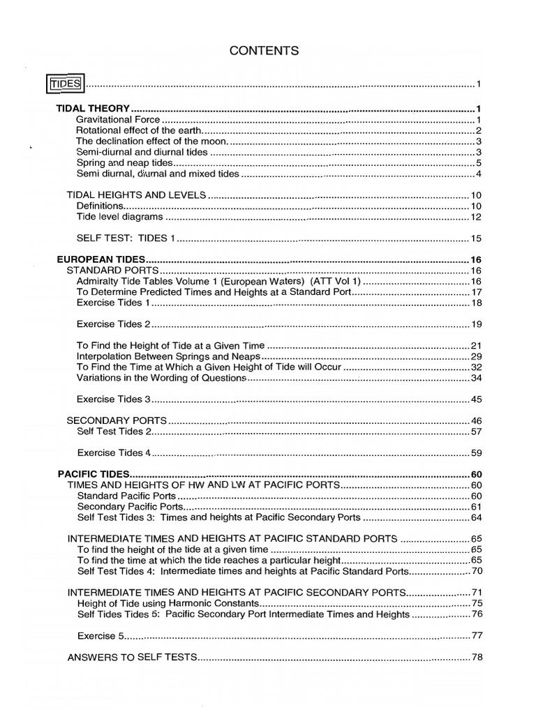 Chartwork - Tides | PDF