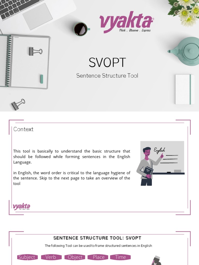 SVOPT - Sentence Structure | PDF | Language Arts & Discipline