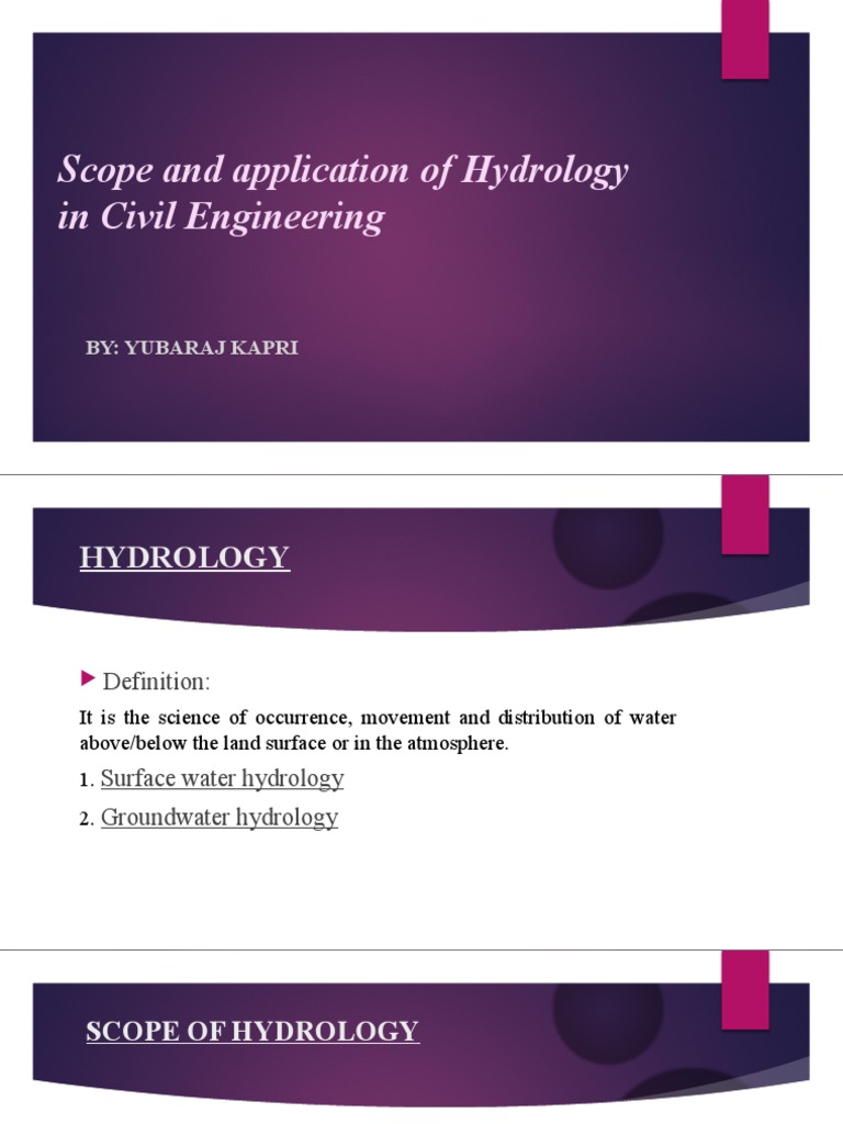 Scope and Application of Hydrology in Civil Engineering | PDF ...