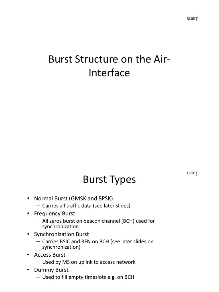 GSM Burst Structure On Air Interface | PDF | General Packet Radio ...