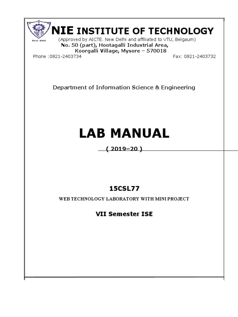 Lab Manual | PDF | Xhtml | Html Element