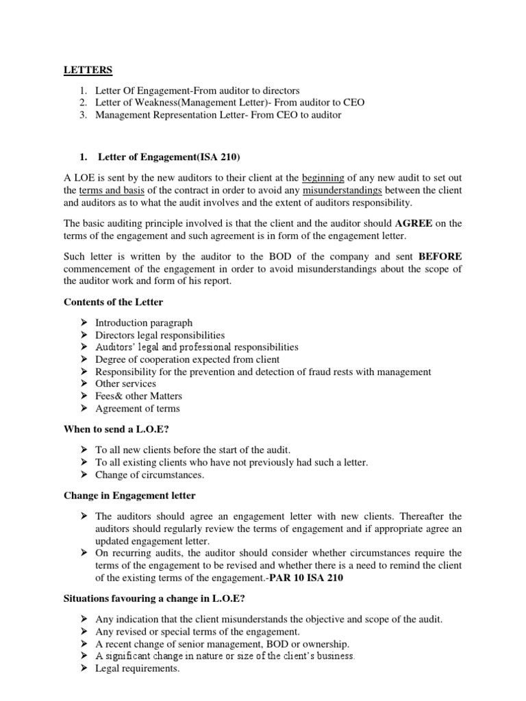 Letters | PDF | Auditor's Report | Internal Control