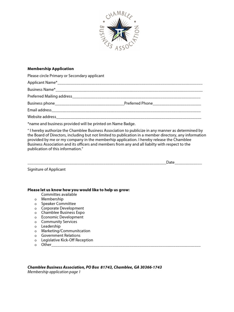 CBA Membership Application 2010 | PDF | Business | Economies