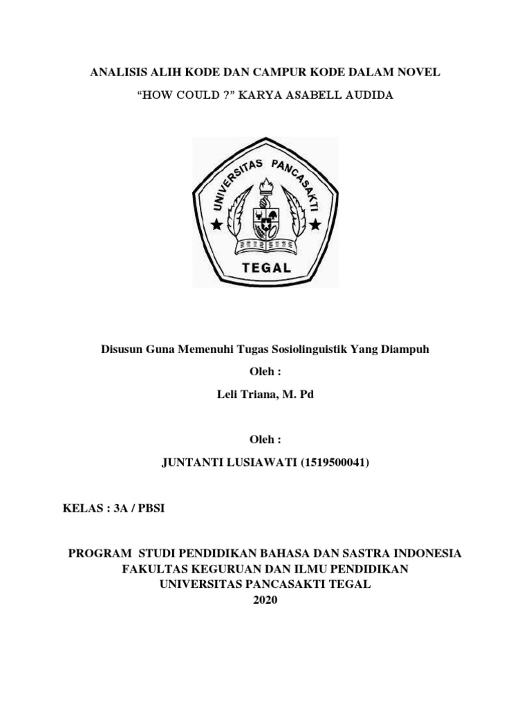 Analisis Alih Kode Dan Campur Kode Dalam Novel | PDF