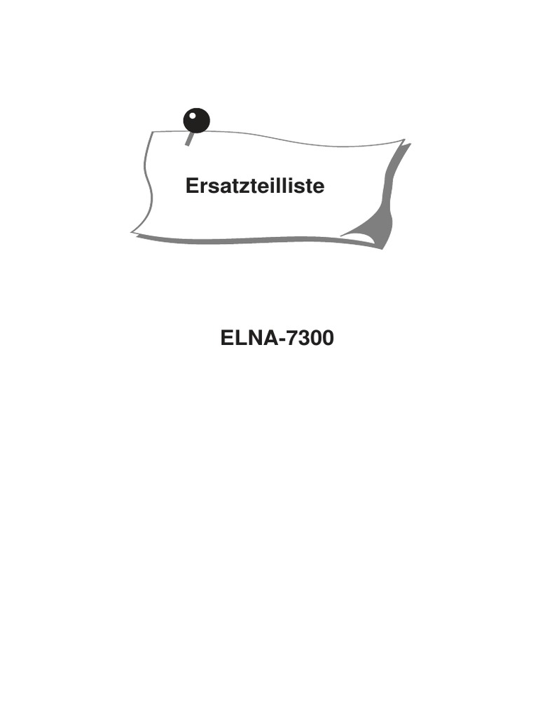 Elna 7300 Ersatzteilliste | PDF | Screw | Sewing Machine