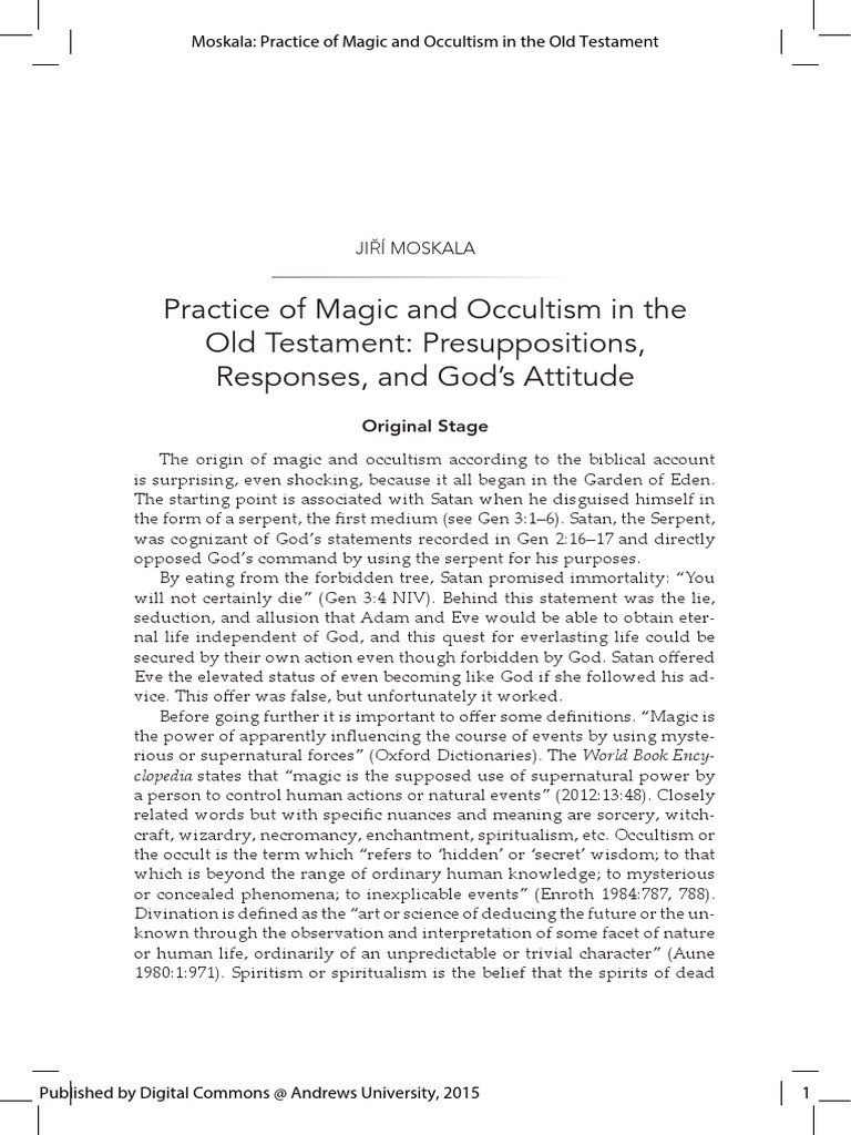 Practice of Magic and Occultism in The Old Testament | PDF | Soul ...