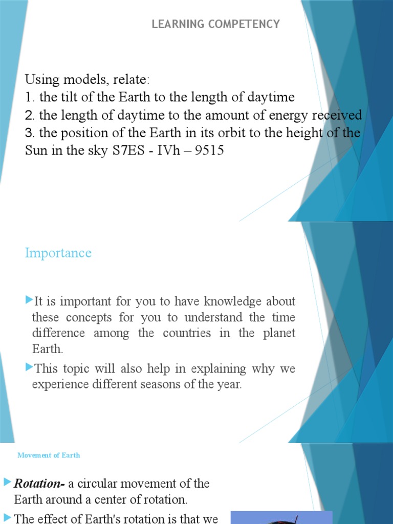 Learning Competency | PDF | Earth | Night