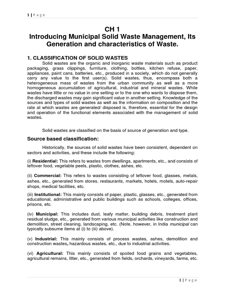 Ch 1 Swm Pdf Waste Management Waste