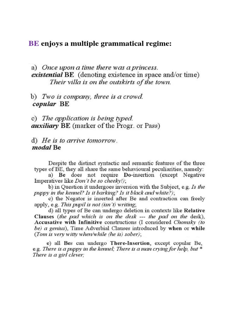 Copula BE and Copula-Like Verbs | PDF | Verb | Adverb