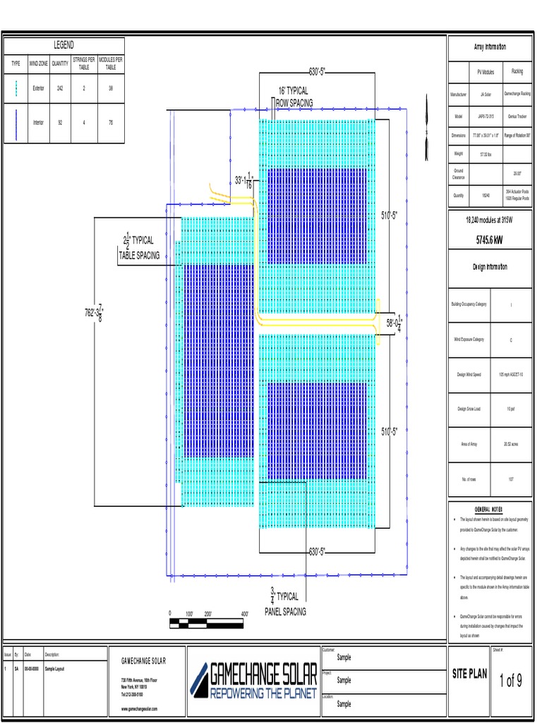 630'-5" 16' Typical Row Spacing: Legend | PDF | Solar Power ...