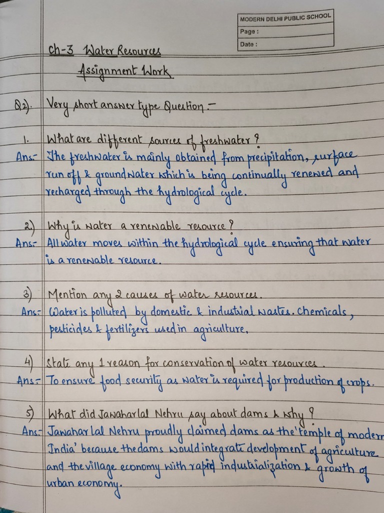 Assignment Water Resources | PDF