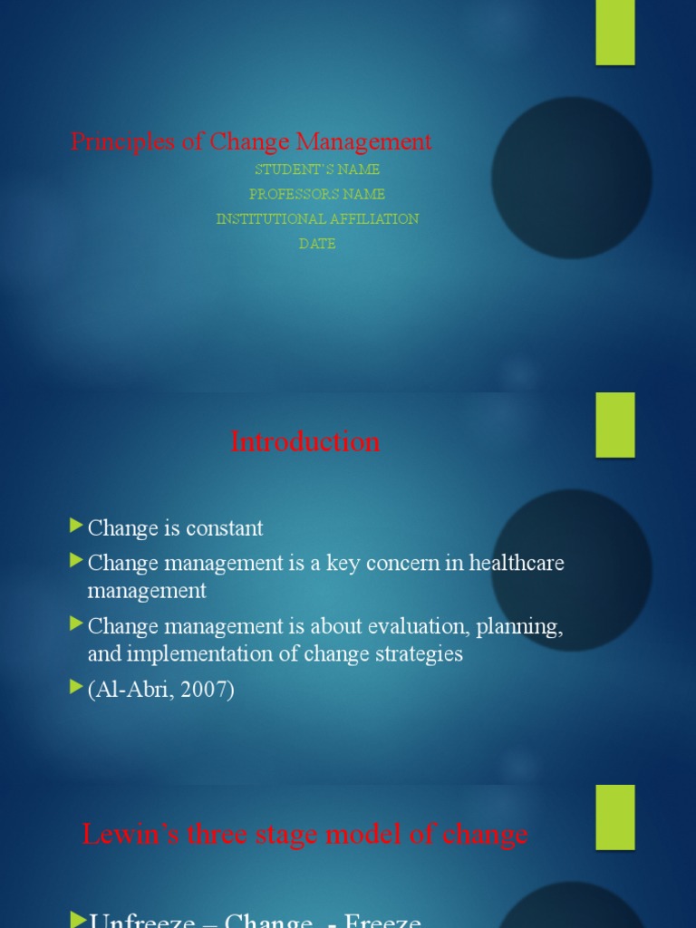 Change Management Principles in Healthcare | PDF