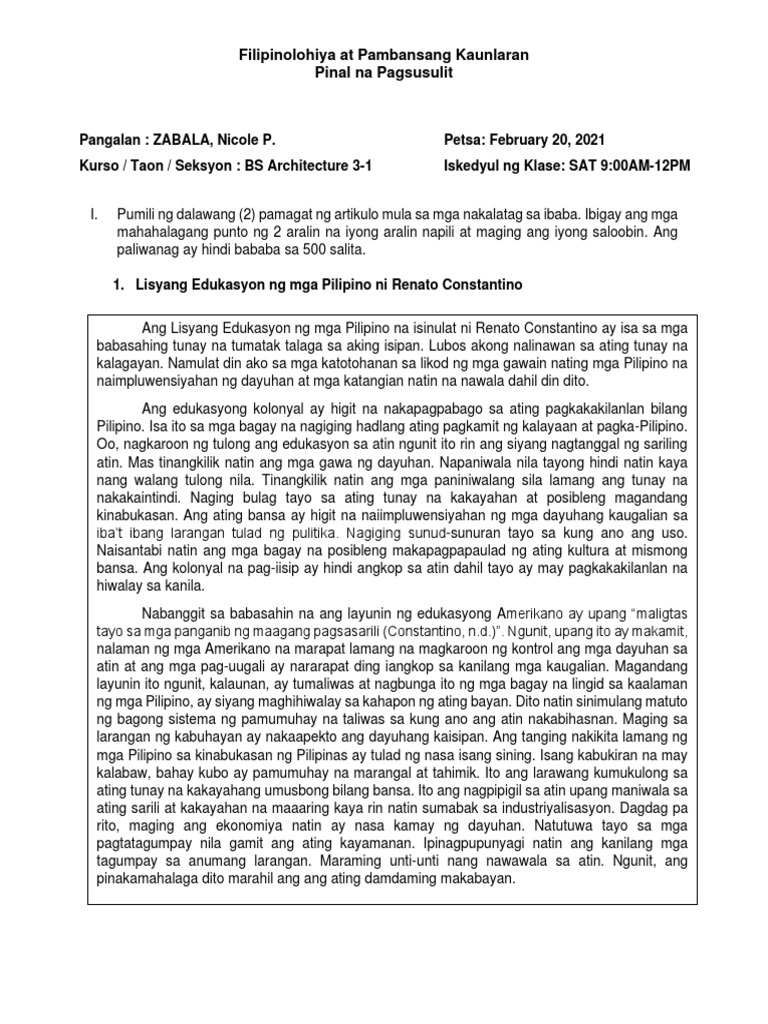 Filipinolohiya | PDF