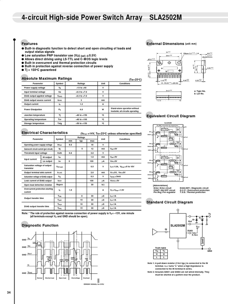 4-Circuit High-Side Power Switch Array SLA2502M: External Dimensions ...