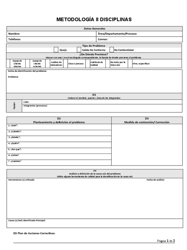 Guía Práctica de Metodología 8D | PDF | Business | Informática
