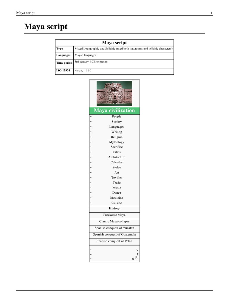 Maya Script | PDF | Maya Peoples | Writing