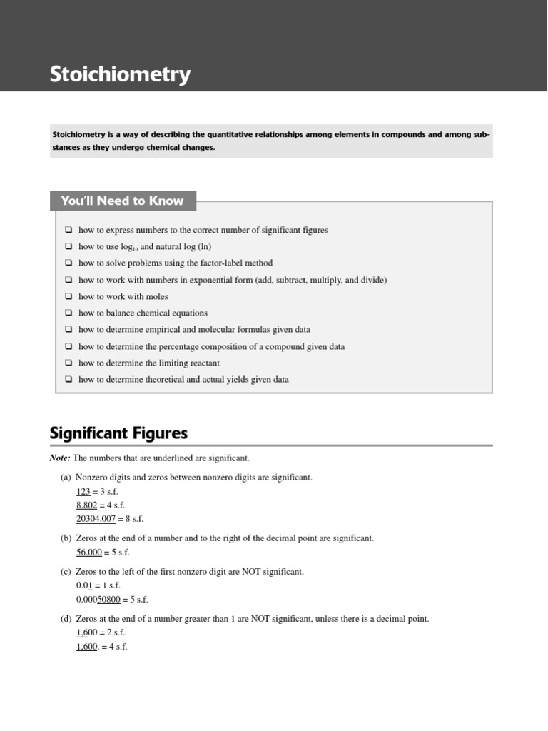 Stoich | PDF | Mole (Unit) | Stoichiometry