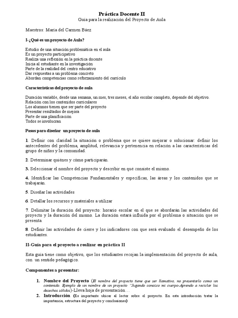 Guia para Elaborar Micro Proyecto de Aula | PDF | Plan de estudios | Salón de clases