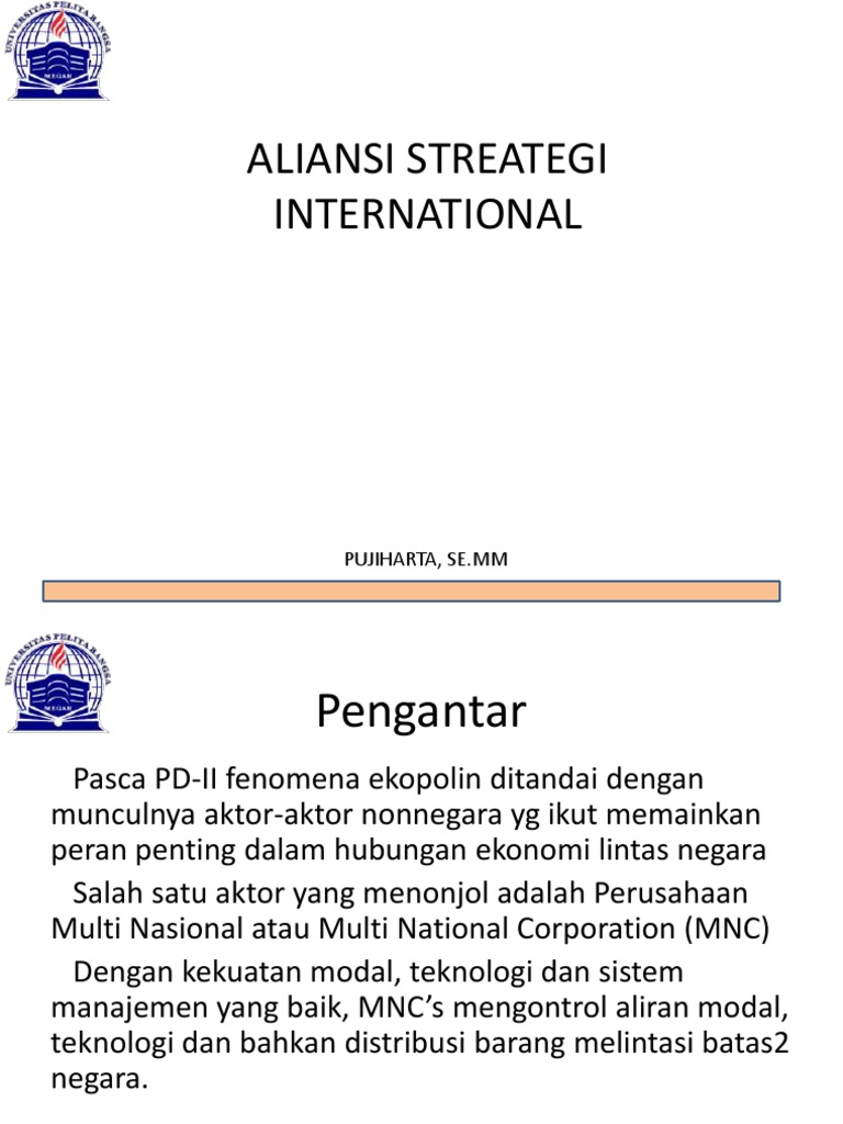Strategi Aliansi MNC dan Dampaknya | PDF